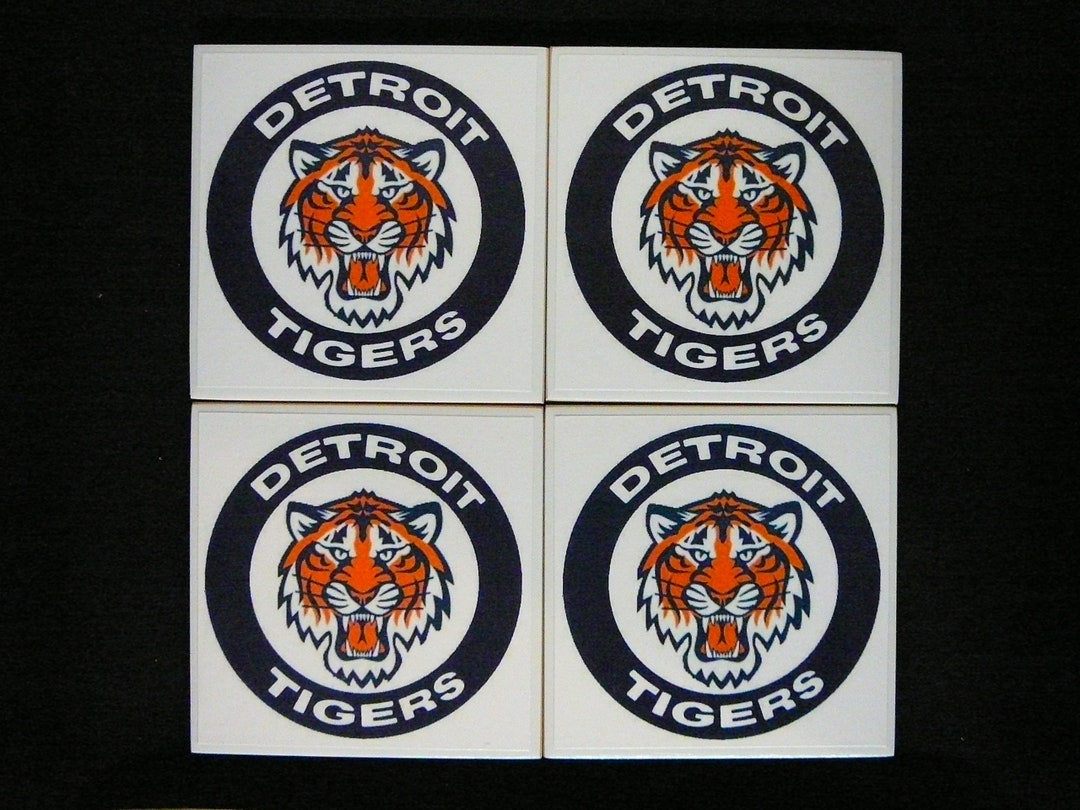 Detroit Tigers Ceramic Tile Coasters Set of 4 - Etsy