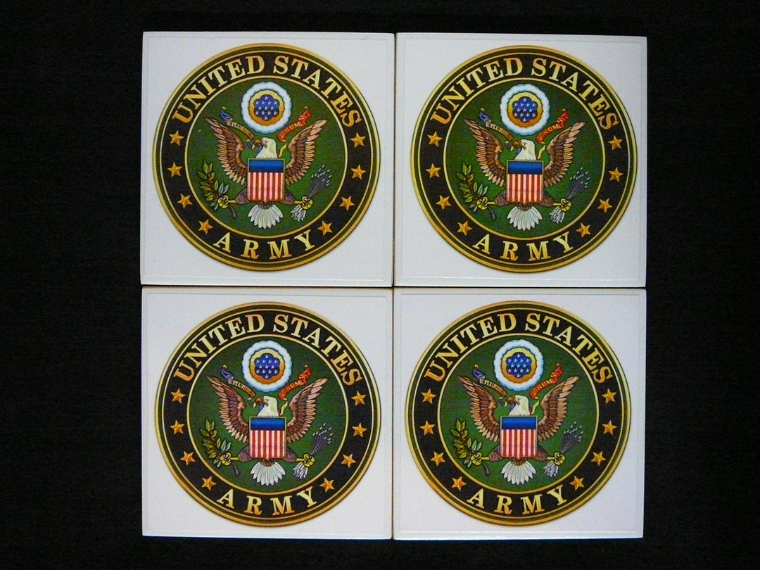 U.S. Army Ceramic Tile Coasters Set of 4 - Etsy