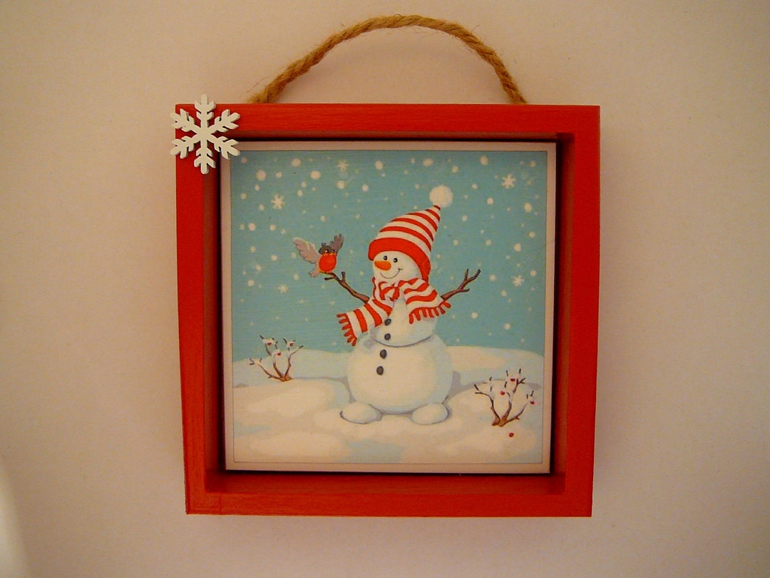 Snowman Shadow Box - Etsy