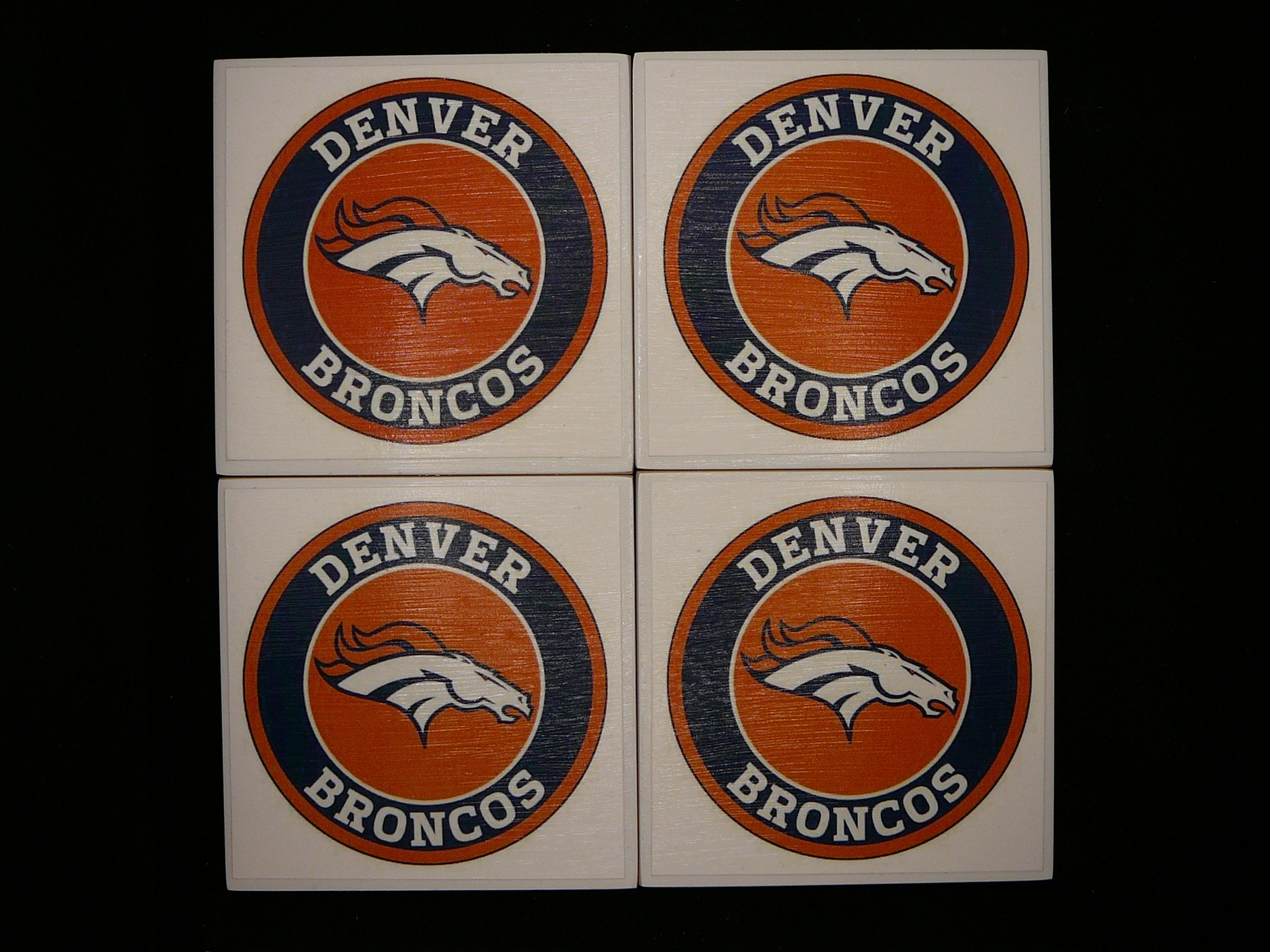 Denver Broncos Ceramic Tile Coasters Set of 4 - Etsy