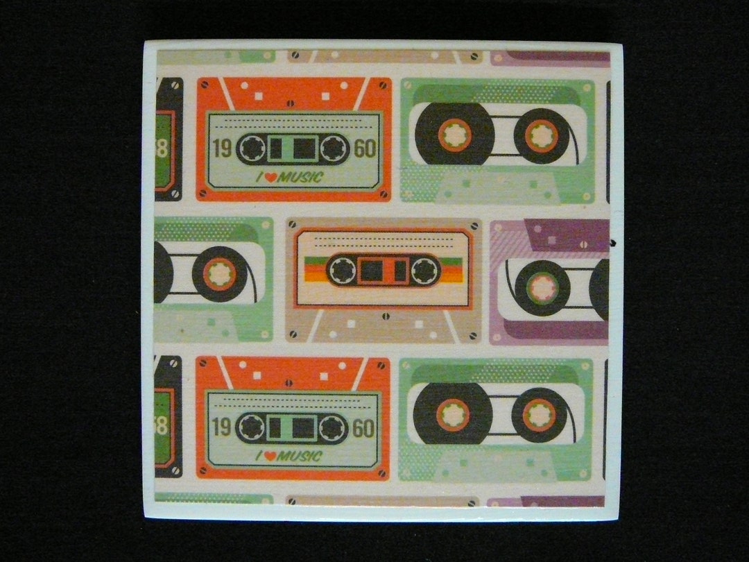 Cassette Tapes Ceramic Tile Coaster - Etsy