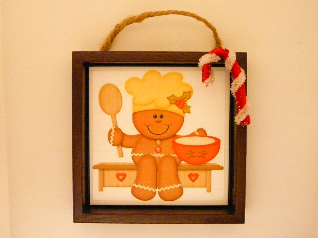 Gingerbread Man Shadow Box - Etsy
