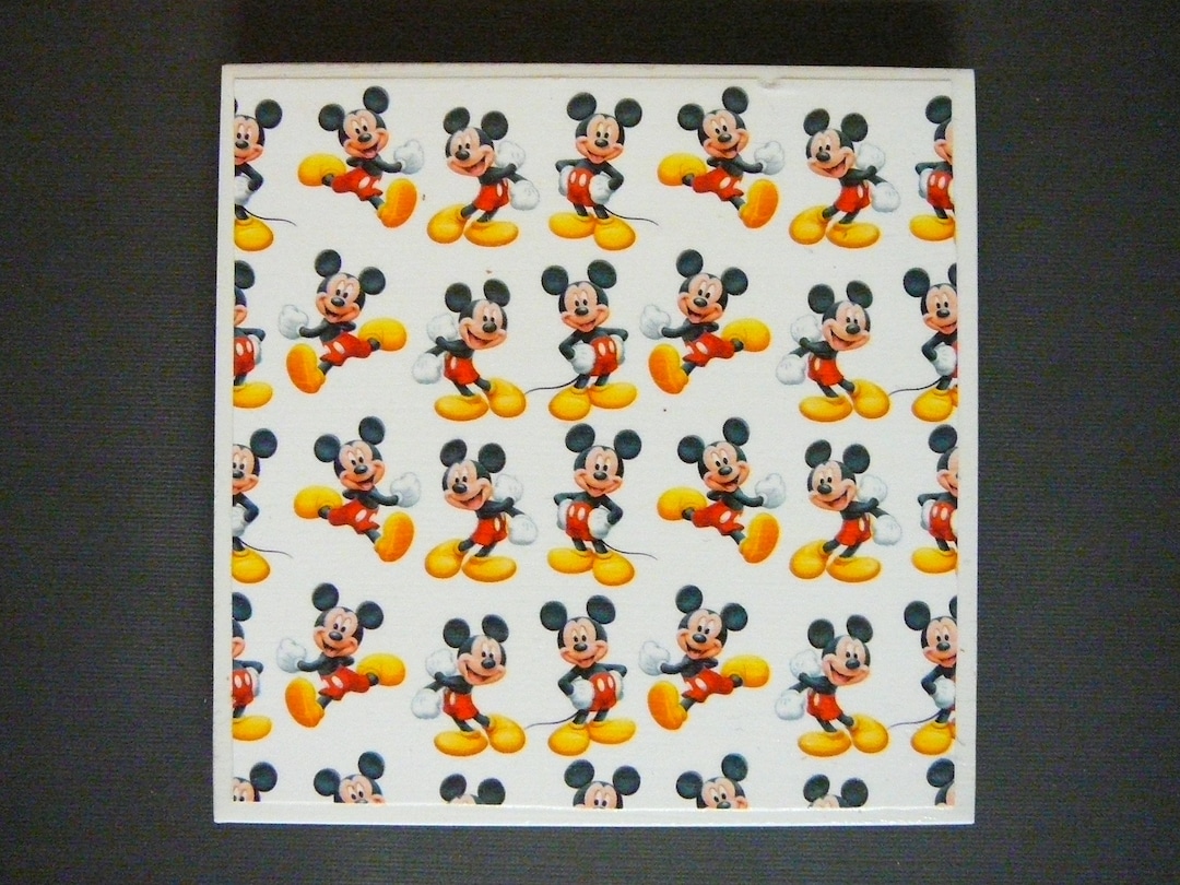 Mickey Mouse Ceramic Tile Coaster - Etsy