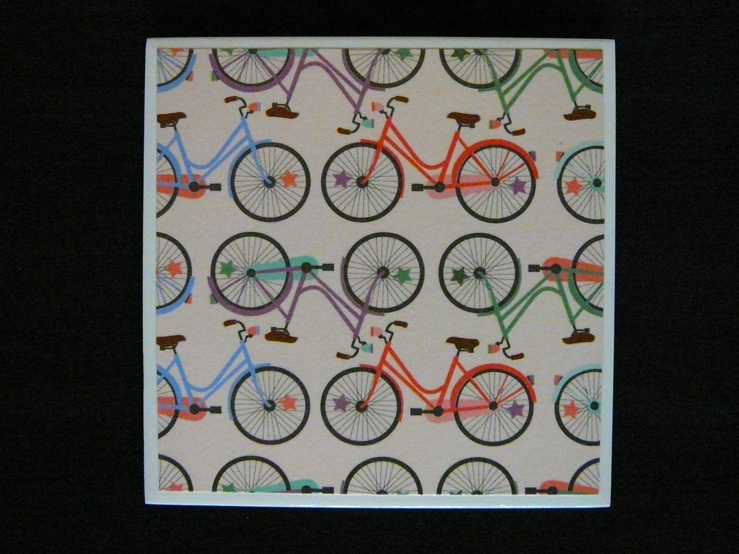 Bicycle Ceramic Tile Coaster - Etsy