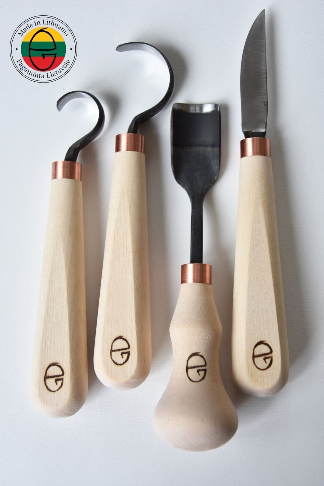 Wood Carving Tool Set 4 Pcs. Spoon Carving Tools. Spoon Carving. Crook ...