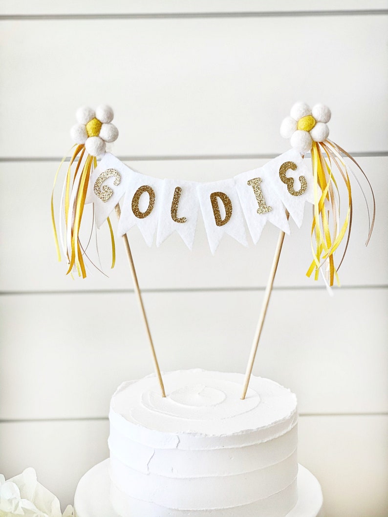 Daisy Cake Topper Custom Name Cake Topper Daisy Cake Banner | Etsy