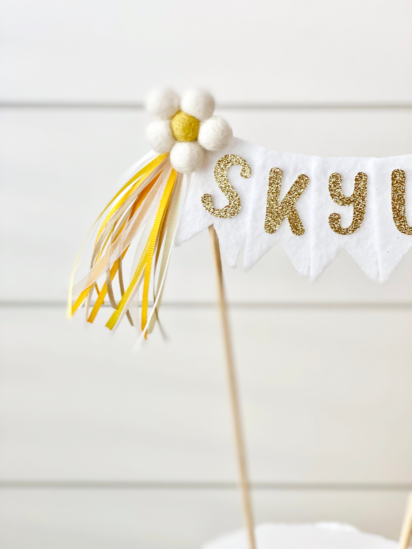 Daisy Cake Topper Custom Name Cake Topper Felt Daisy Cake - Etsy