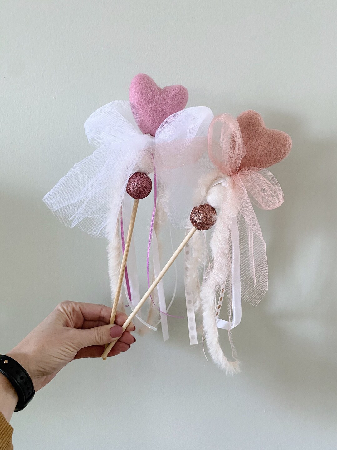 Valentines Heart Wand Felt Heart Wand Fairy Wand Princess - Etsy