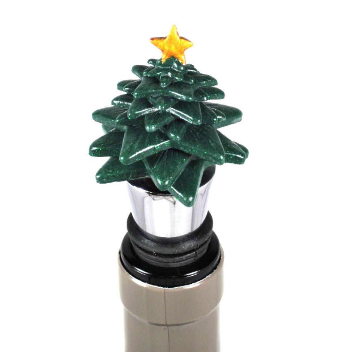 Christmas Tree Wine Bottle Topper / Unique Wine Stoppers / | Etsy