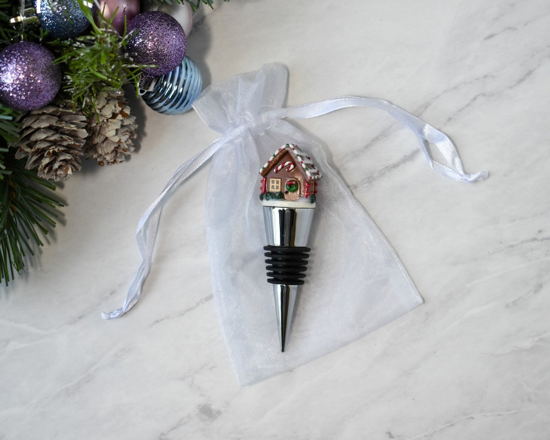 Holiday Gingerbread House Bottle Stopper, Unique Wine Gift, Wine Corks ...