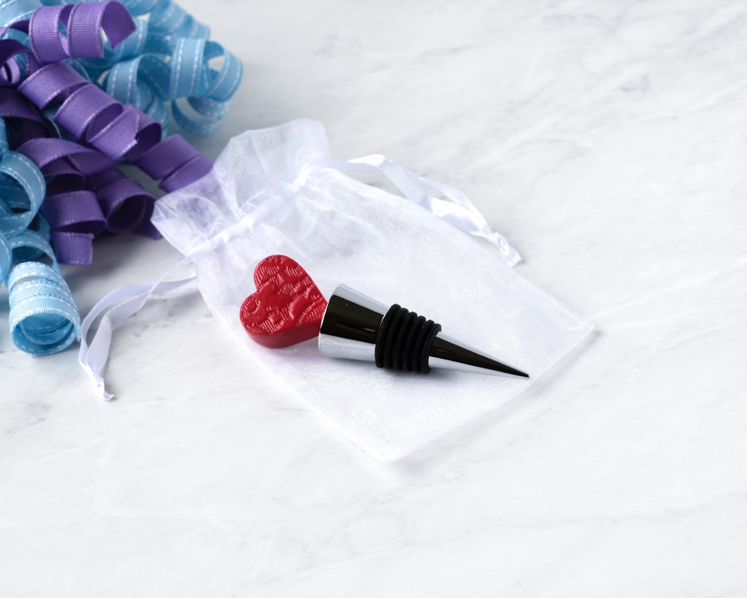 Heart Wine Stopper: Embossed Polymer Clay - Etsy