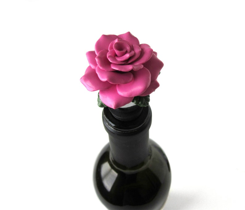 Rose Wine Bottle Topper, Unique Stopper - Etsy