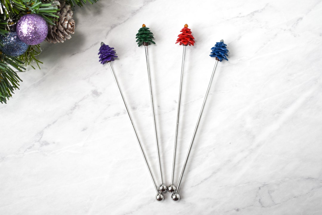 Christmas Tree Swizzle Sticks, Stir Sticks, Stainless Steel Bar ...