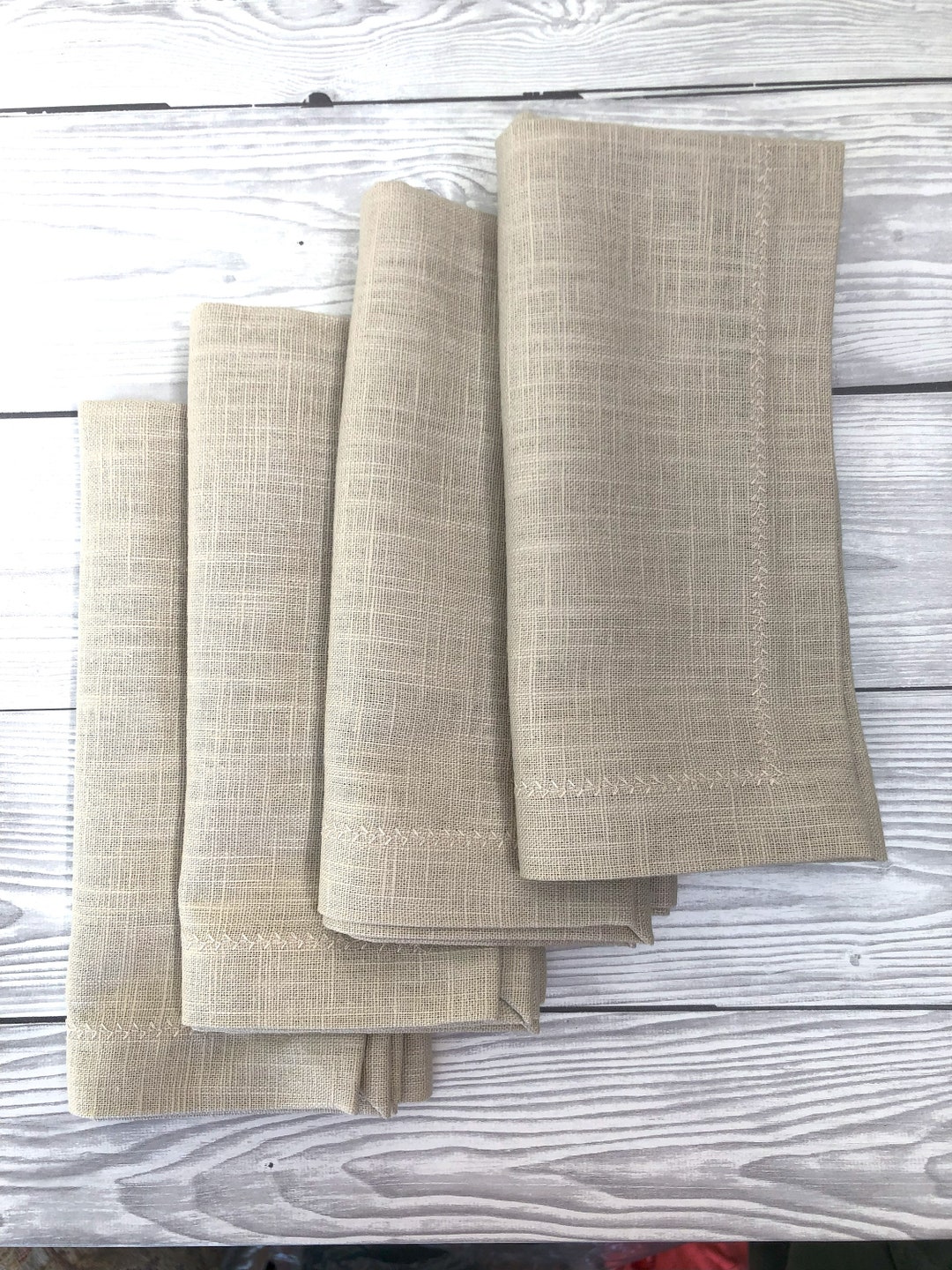 Handmade Rustic Ramie Blend Napkins: Natural Table Linen, Decorative ...