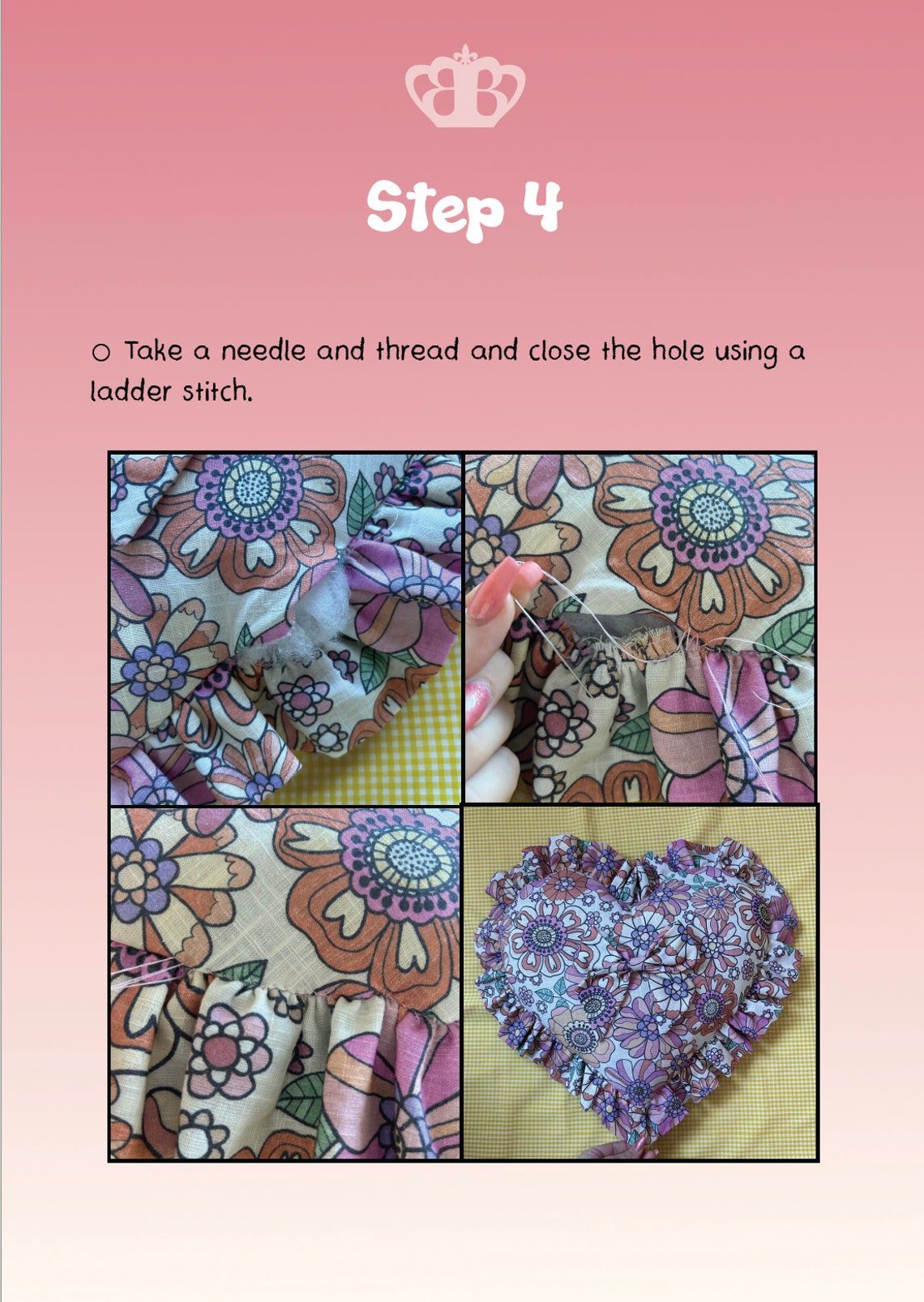 Ruffle Heart Cushion Sewing Pattern PDF Digital Download Throw Pillow ...