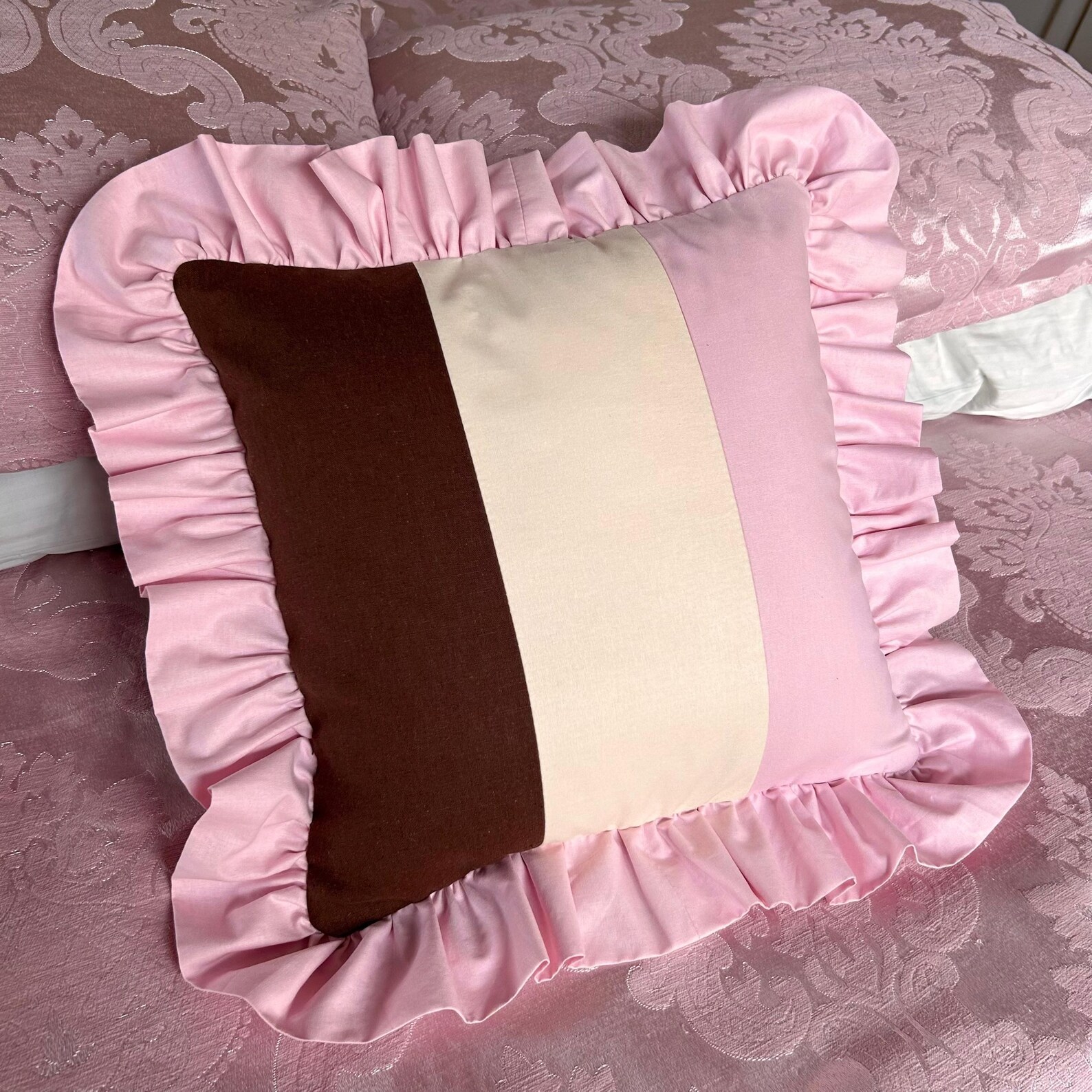 PDF Sewing Pattern Neapolitan Pink Ruffle Pillow Digital Download ...