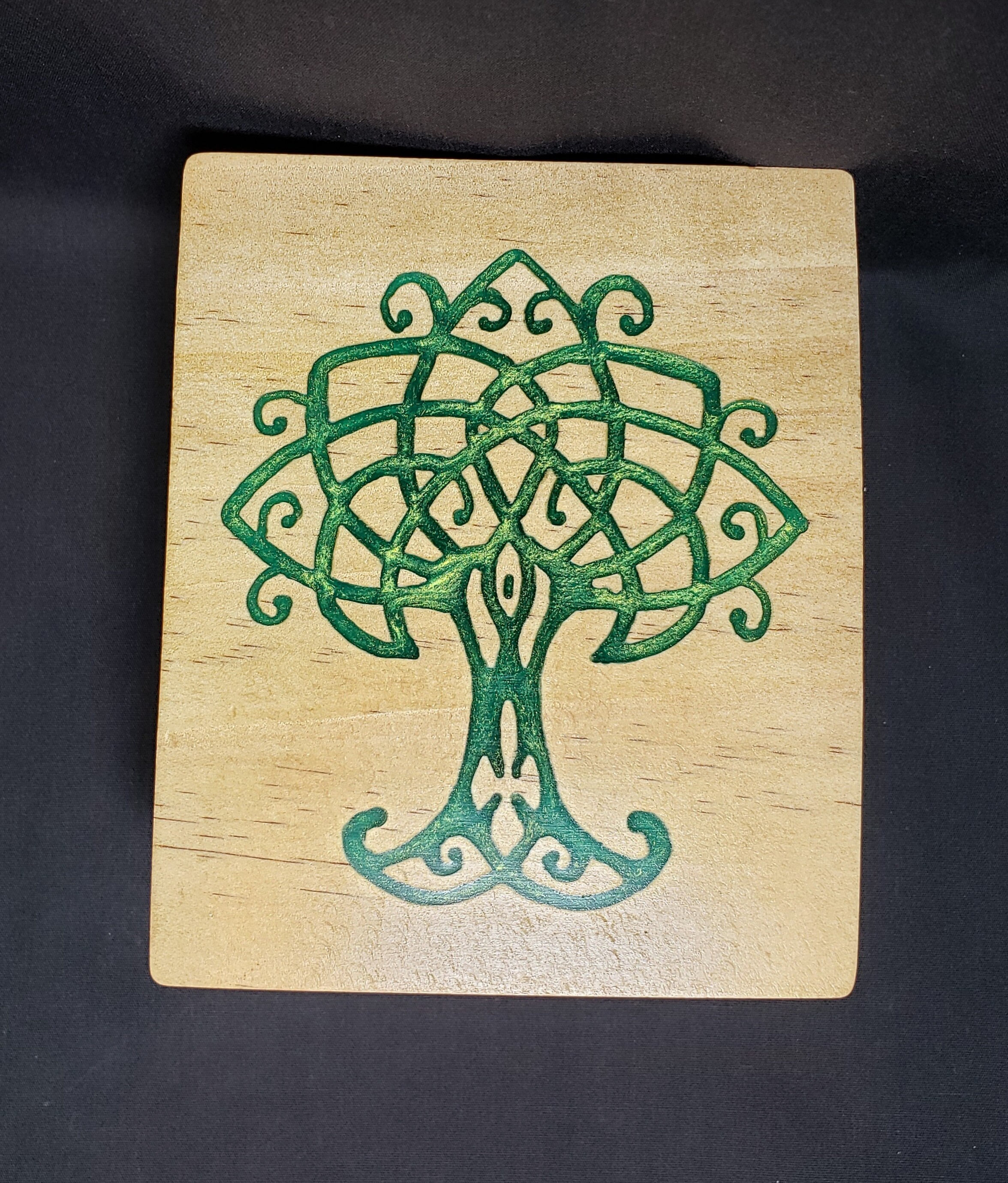 Handmade Wood Tree of Life Power Carved Epoxy Gift Box, Keepsake Box ...