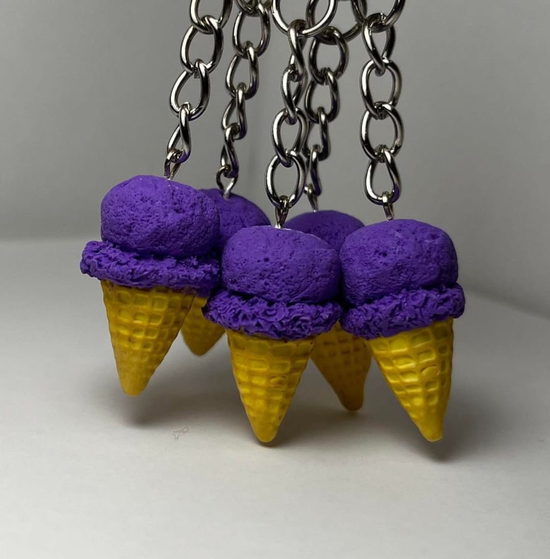 Ice Cream Key Chain, Ube Ice Cream Key Chain, Philippine Ice Cream, Ube ...