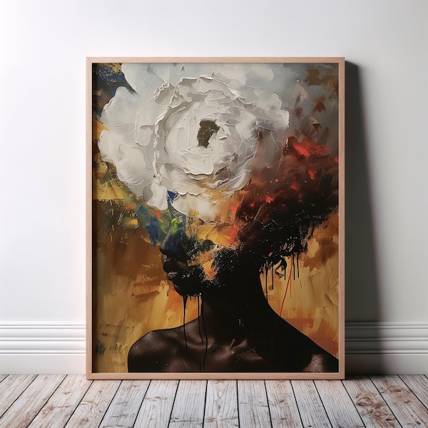 Flower Head Art Poster - Etsy