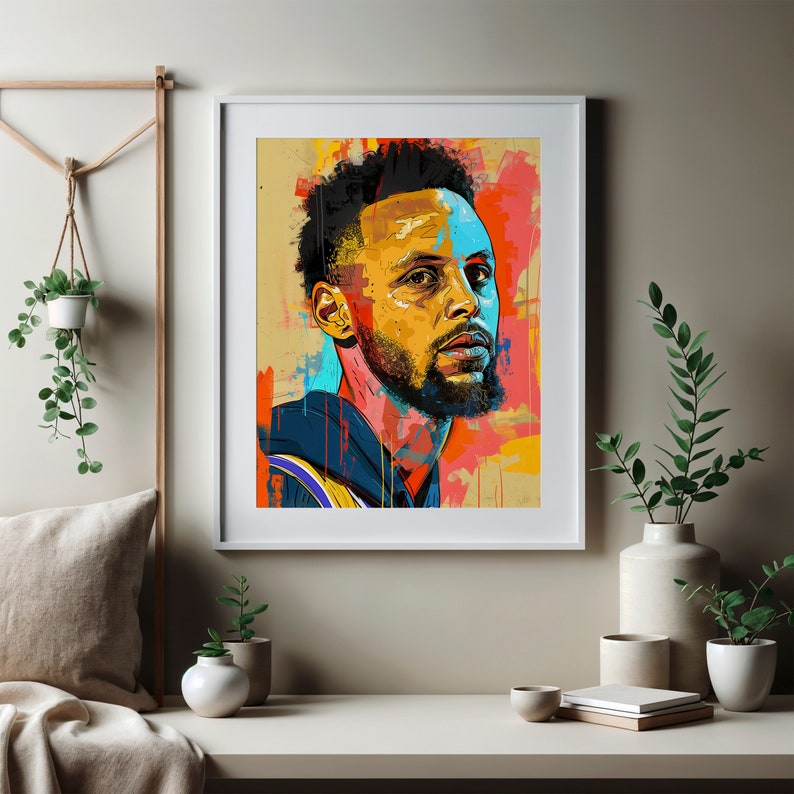 Stephen Curry Wall Art Poster, Golden State Warriors Art Print ...