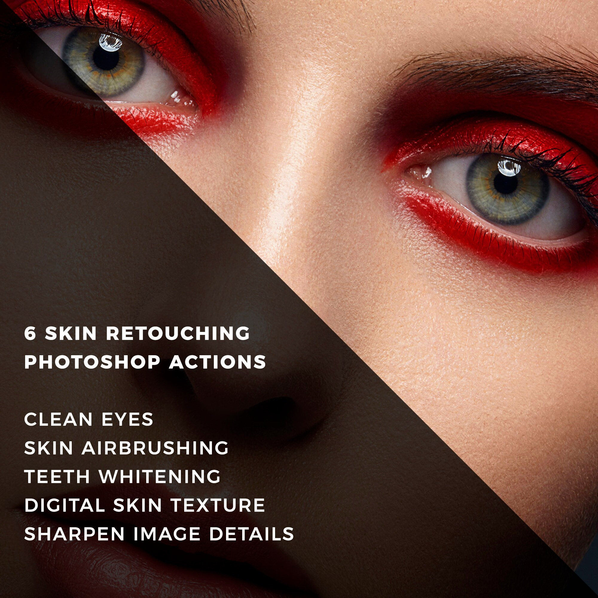 6 Skin Retouching Photoshop Actions, Photoshop Action, Airbrushing ...