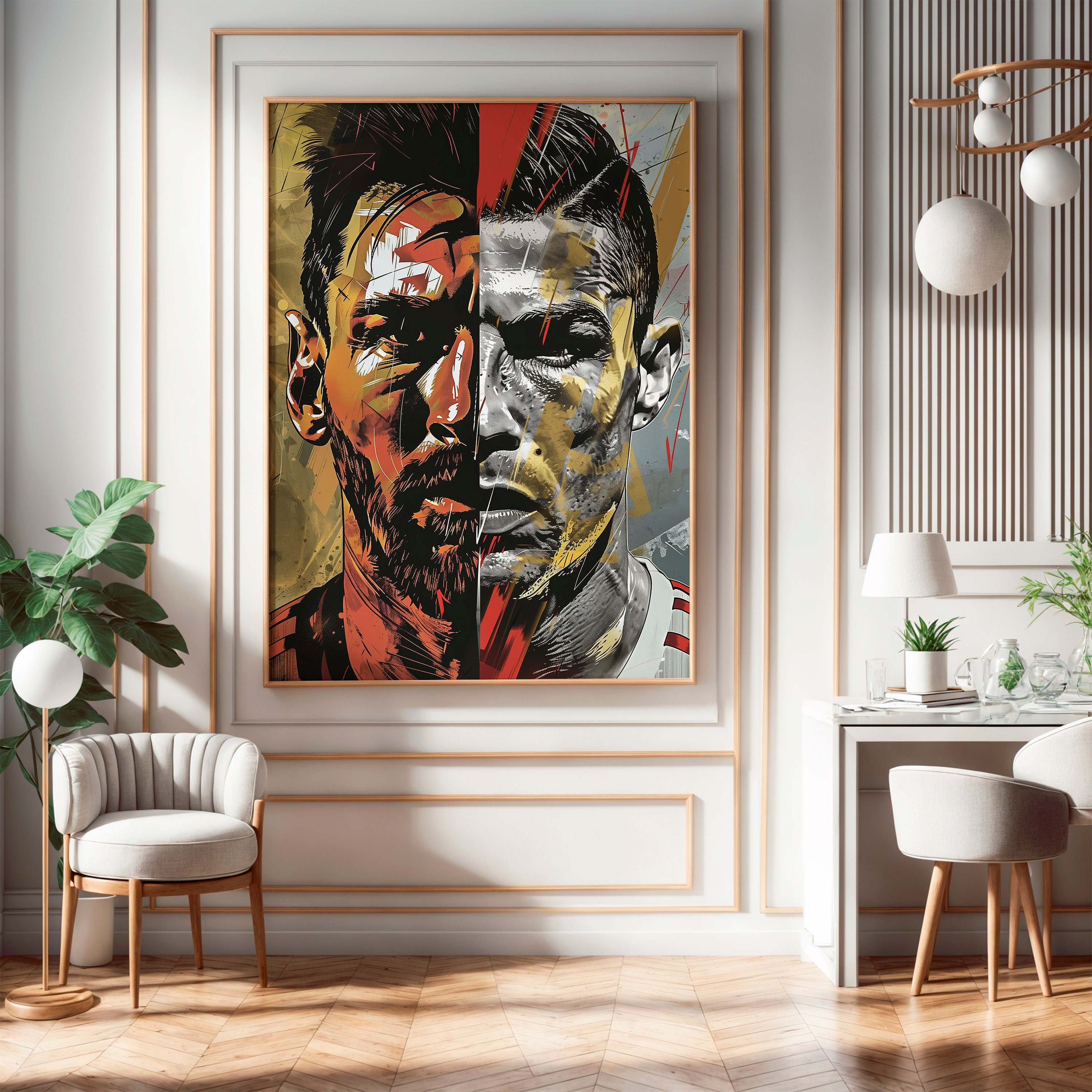 Lionel Messi Wall Art, Cristiano Ronaldo Wall Art Poster, Football ...