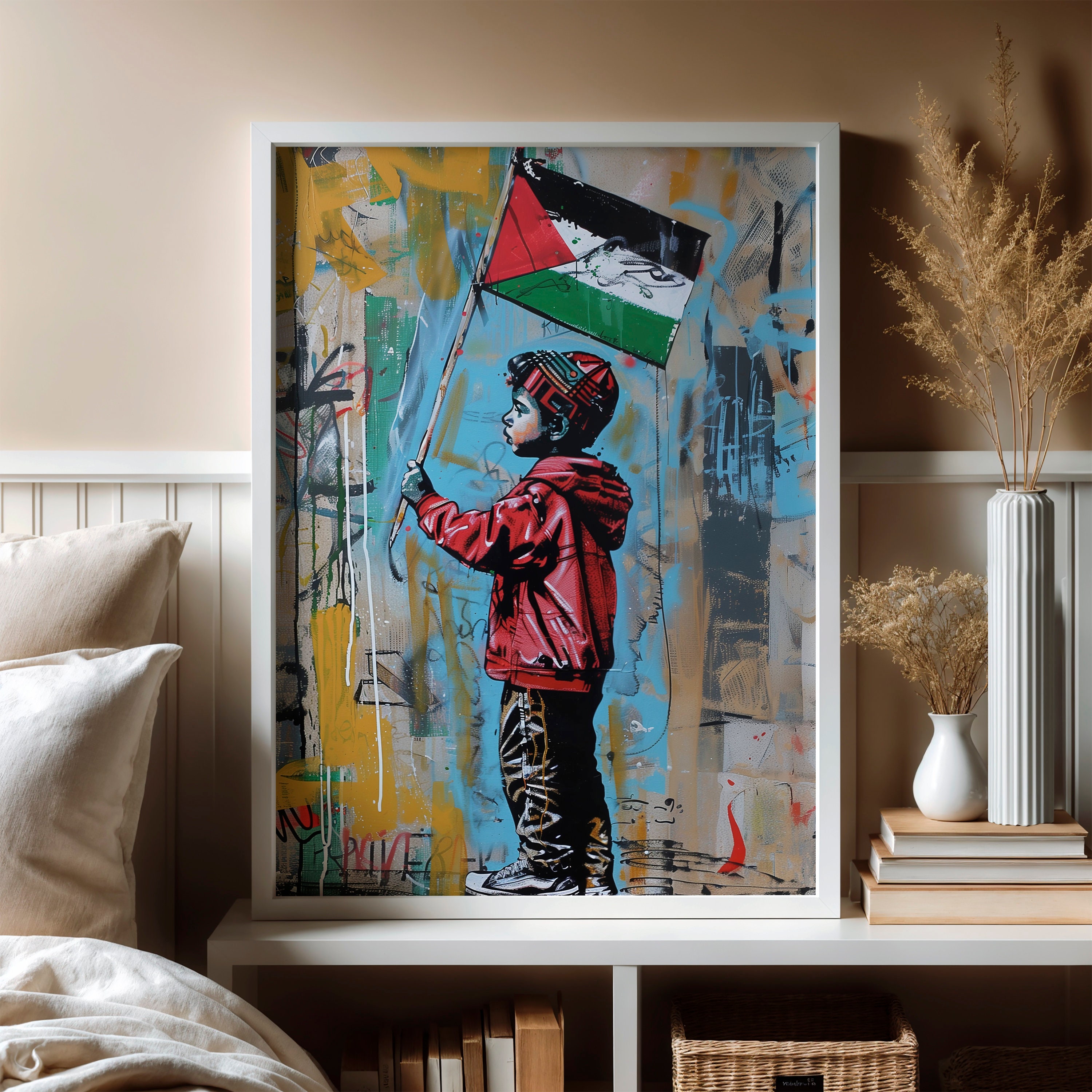 Palestine Wall Art, Street Art Poster, Palestine Flag, Gaza Wall Art ...