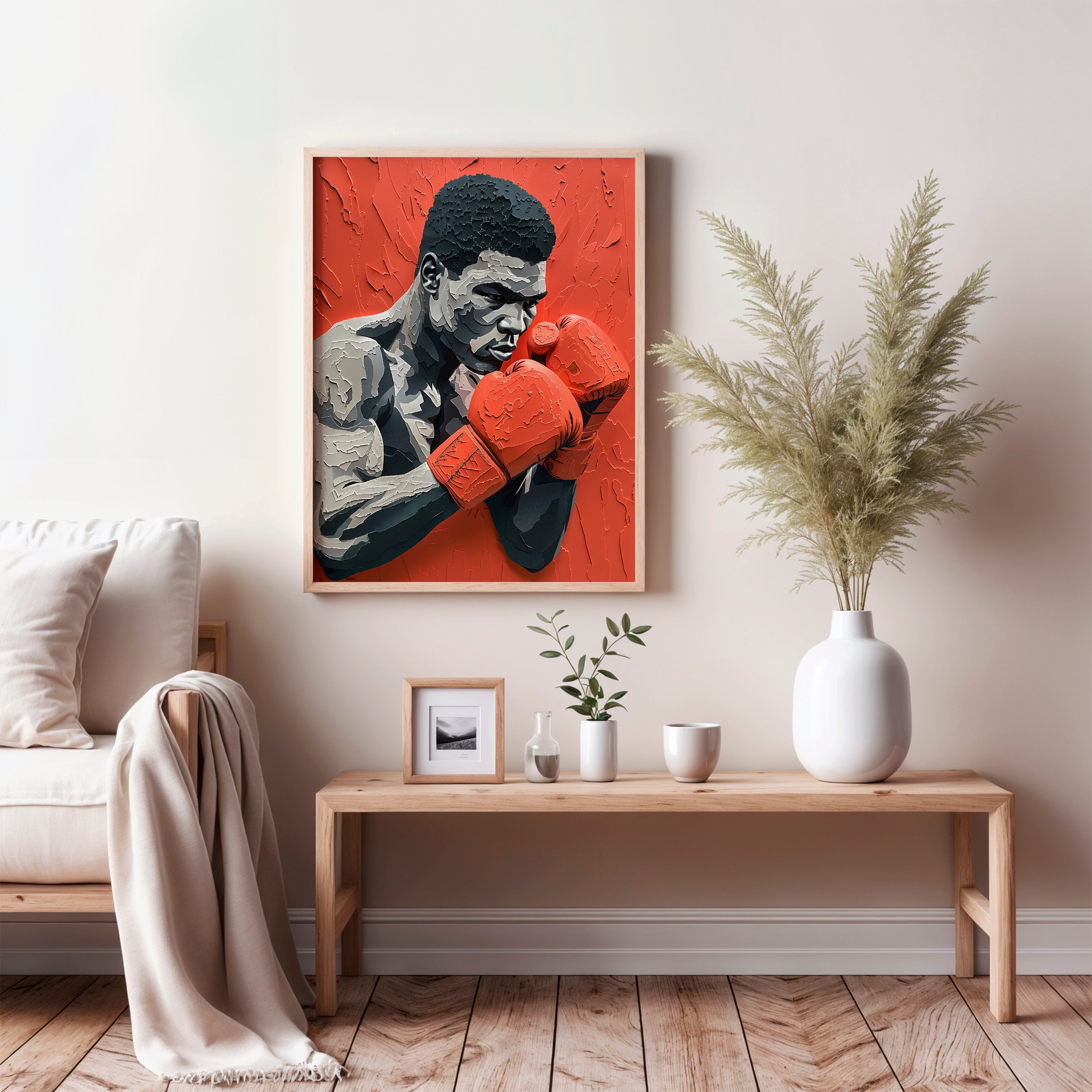 Muhammad Ali Wall Art, Boxing Fan Gift, Ali Tribute Art, Famous Boxer ...