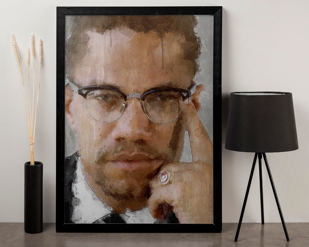 Malcolm X Art Poster: Civil Rights Leader Tribute, Malcolm X Poster ...