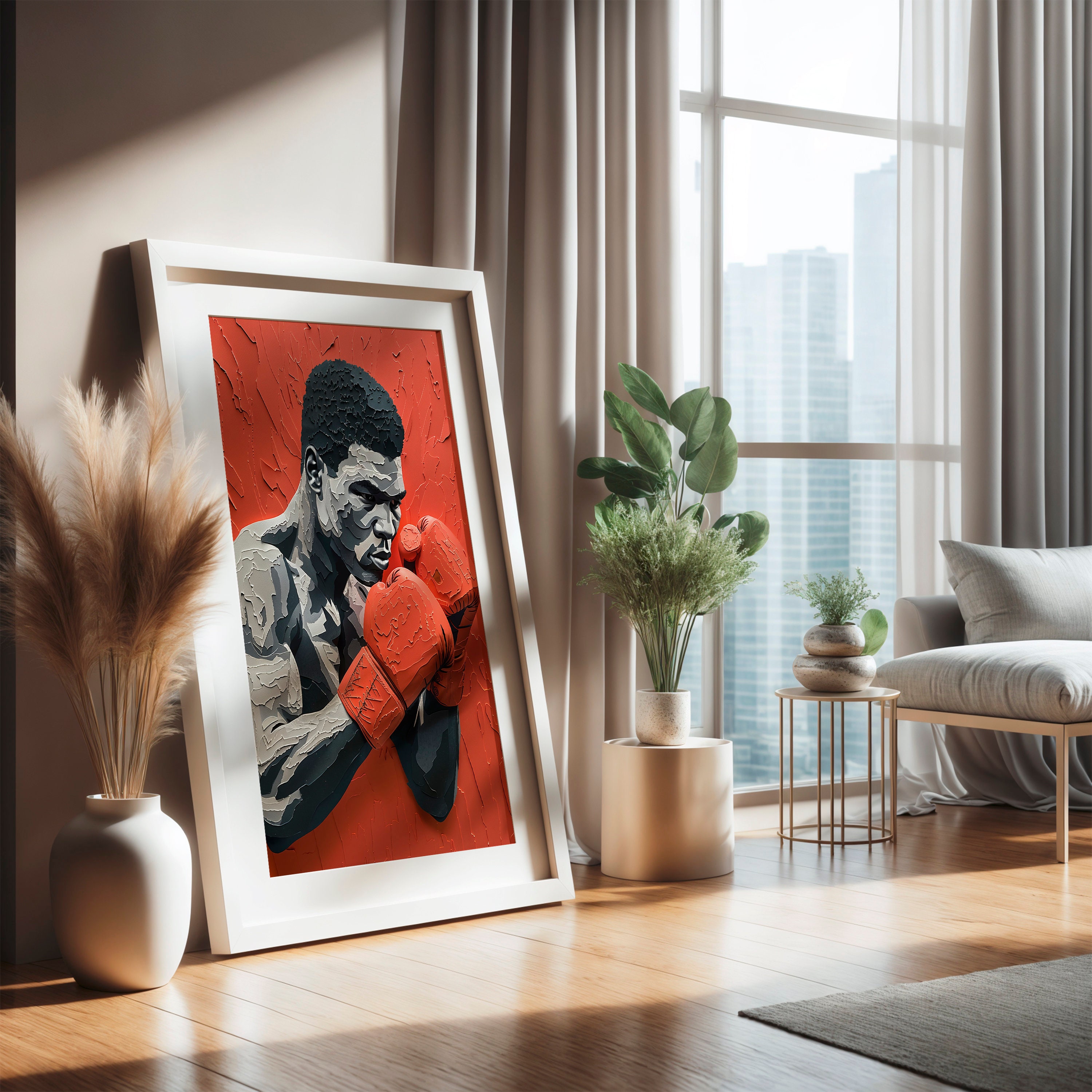 Muhammad Ali Wall Art, Boxing Fan Gift, Ali Tribute Art, Famous Boxer ...