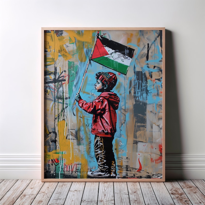 Palestine Wall Art, Street Art Poster, Palestine Flag, Gaza Wall Art ...