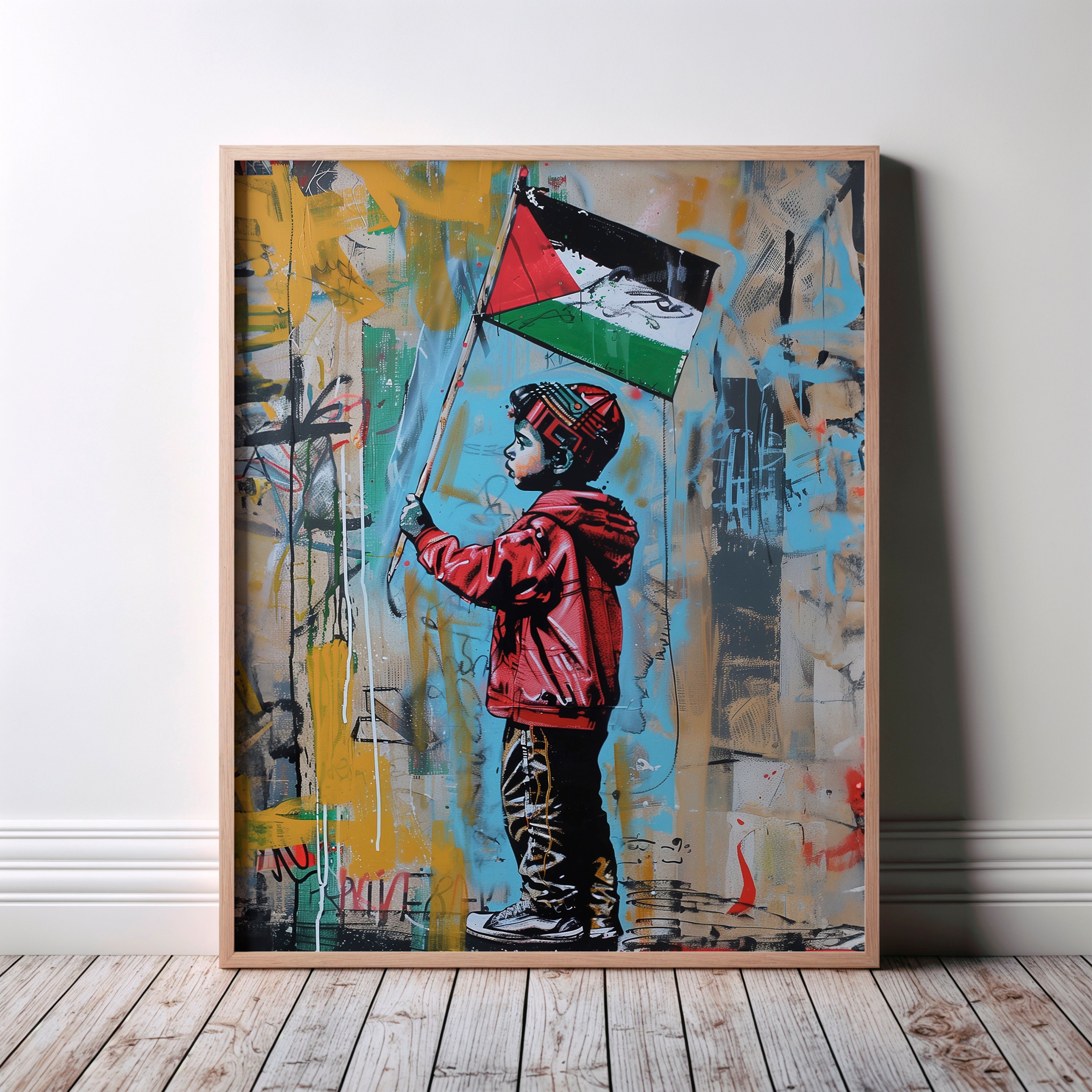 Palestine Wall Art, Street Art Poster, Palestine Flag, Gaza Wall Art ...