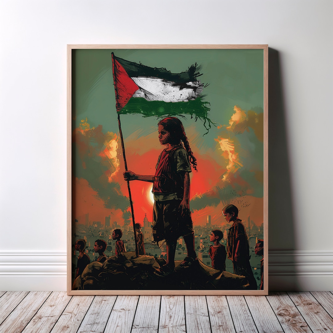 Palestine Wall Art, Street Art Poster, Palestine Flag, Gaza Wall Art ...