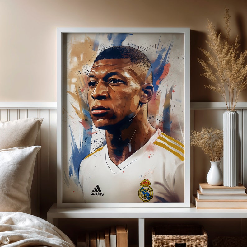 Kylian Mbappé Poster, Real Madrid, French Footballer, Soccer Gifts ...