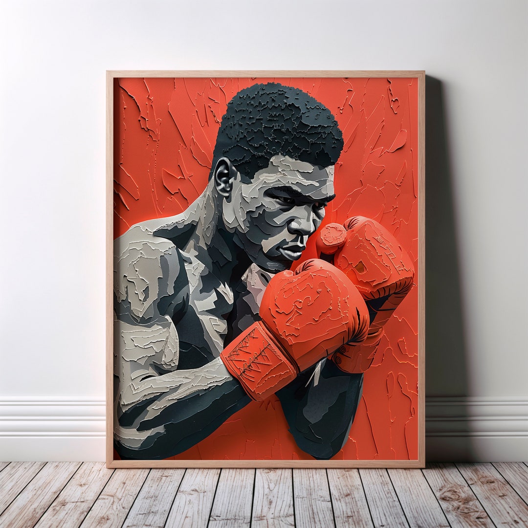 Muhammad Ali Wall Art, Boxing Fan Gift, Ali Tribute Art, Famous Boxer ...