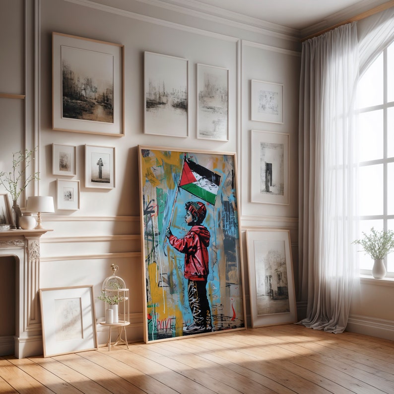 Palestine Wall Art, Street Art Poster, Palestine Flag, Gaza Wall Art ...