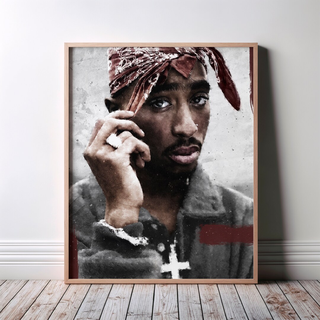 Tupac Shakur Art Poster, 2pac Wall Art Poster, Hip Hop Poster, Rap ...