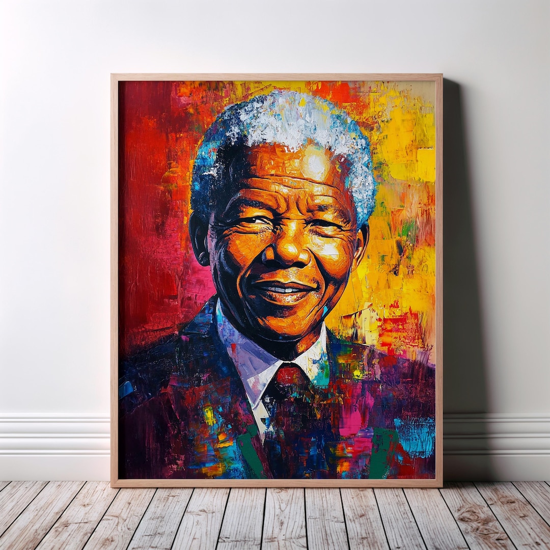 Nelson Mandela Wall Art Poster, Nelson Mandela Painting, Inspirational ...