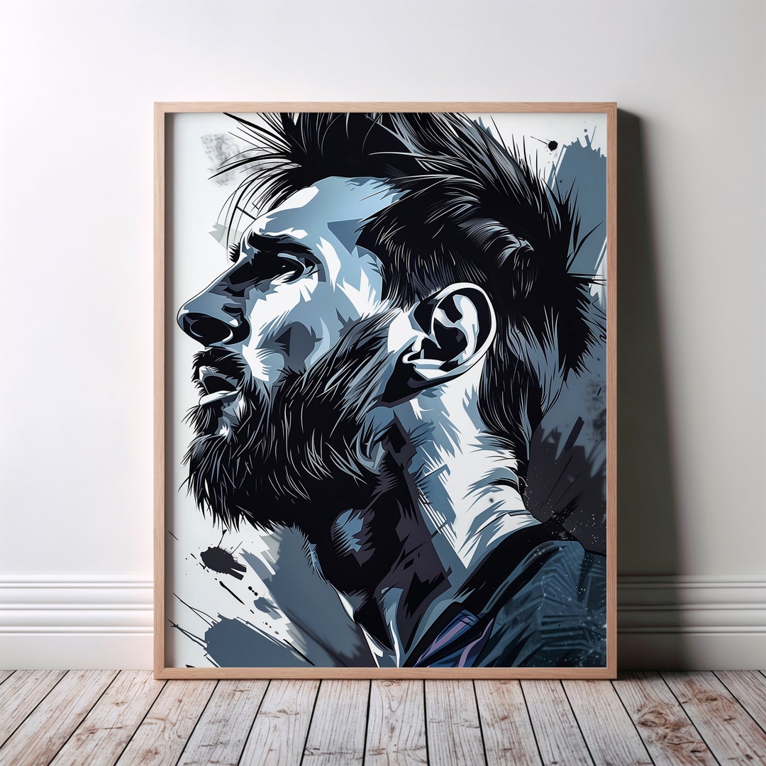 Lionel Messi Graffiti Wall Art Print, Argentina Footballer Poster ...