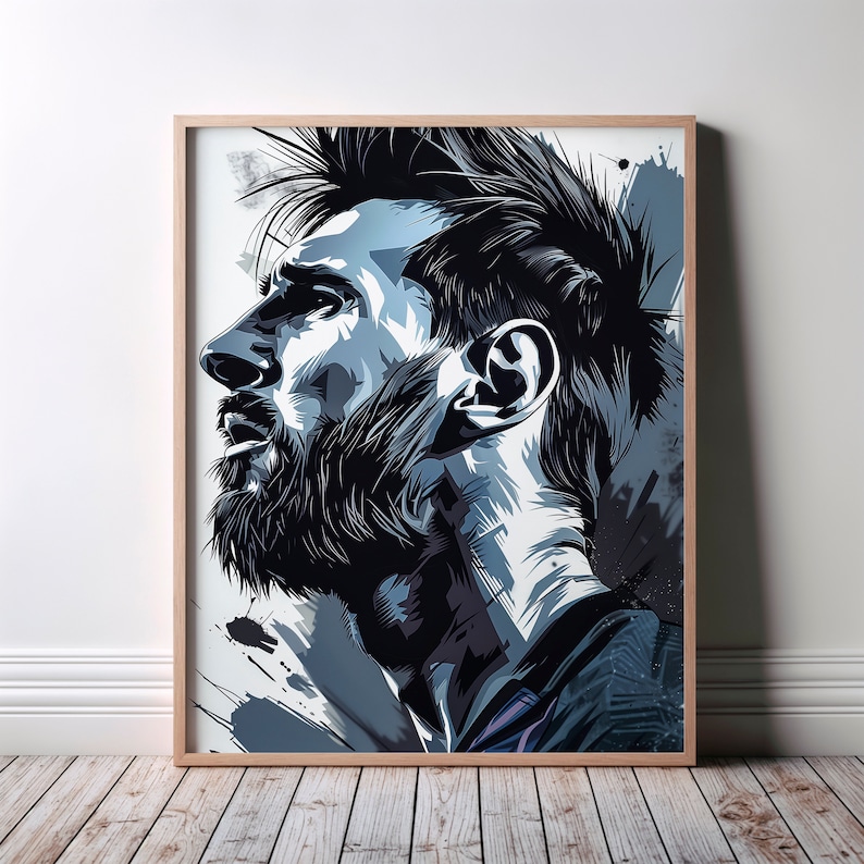 Lionel Messi Graffiti Wall Art Print, Argentina Footballer Poster ...