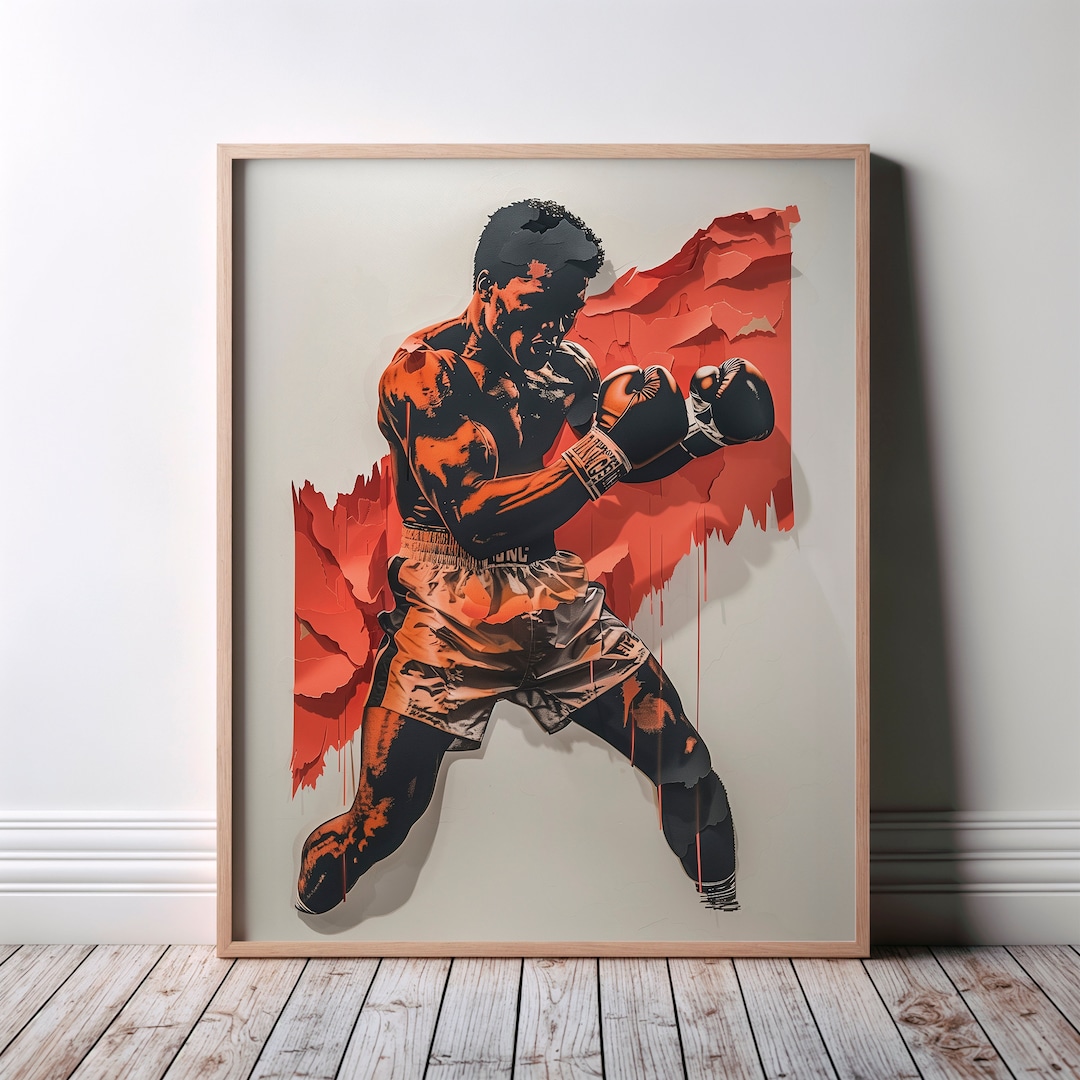 Muhammad Ali Wall Art, Boxing Fan Gift, Ali Tribute Art, Famous Boxer ...