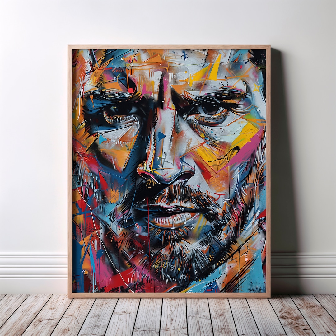 Lionel Messi Graffiti Wall Art Print, Argentina Footballer Poster ...