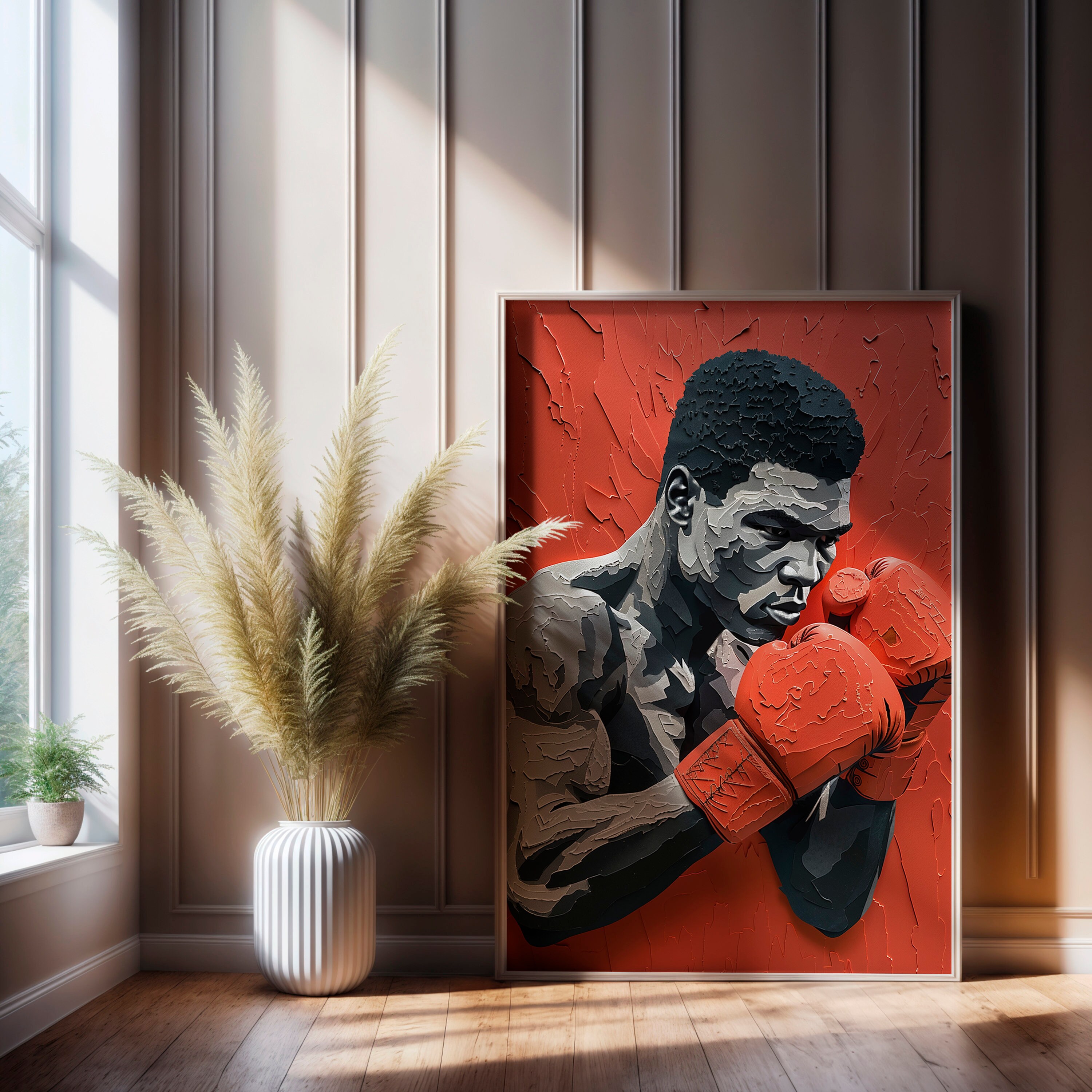 Muhammad Ali Wall Art, Boxing Fan Gift, Ali Tribute Art, Famous Boxer ...