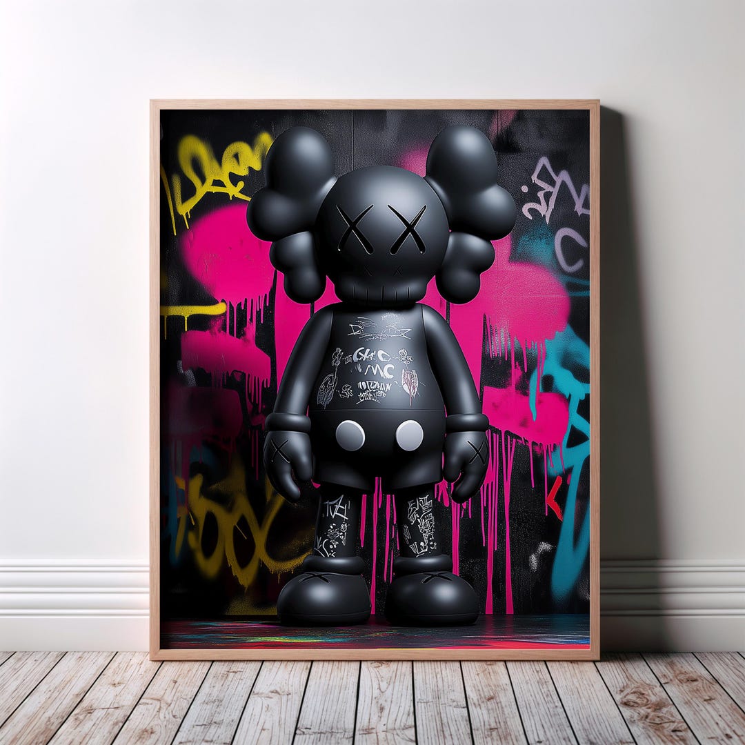 KAWS Inspired Graffiti Wall Art Poster, Kaws Poster, Kaws Print, Kaws ...