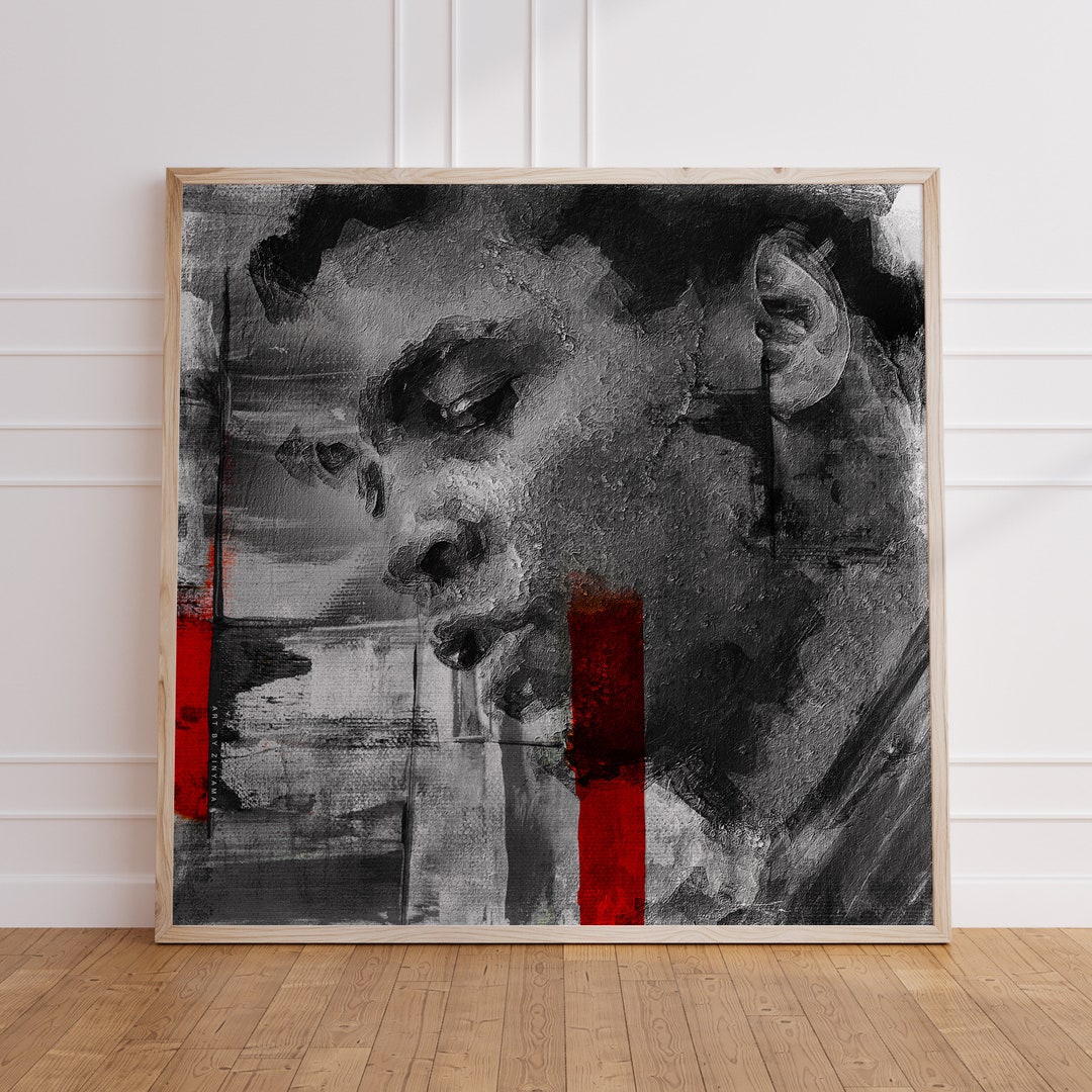 Muhammad Ali Wall Art, Boxing Fan Gift, Ali Tribute Art, Famous Boxer ...