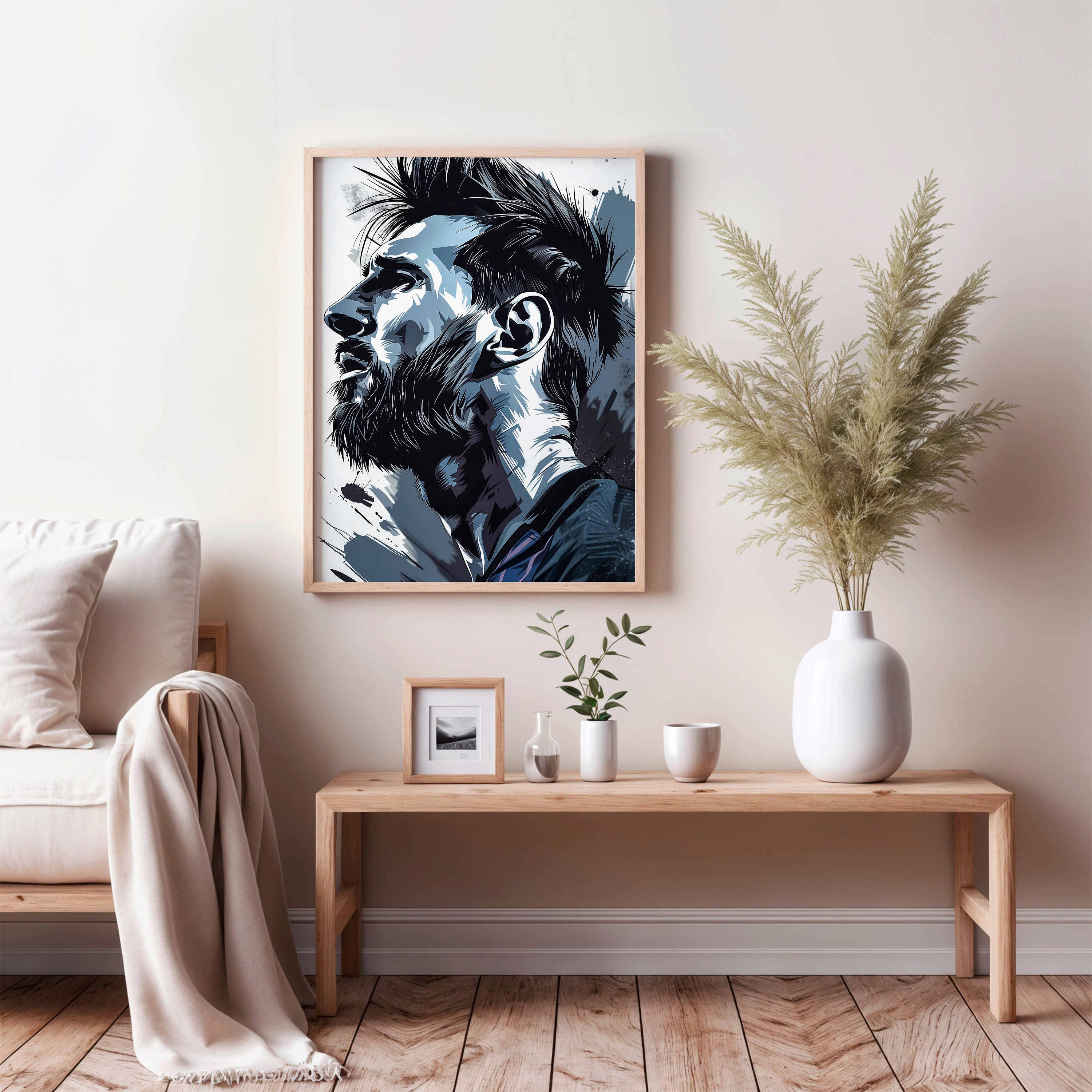 Lionel Messi Graffiti Wall Art Print, Argentina Footballer Poster ...