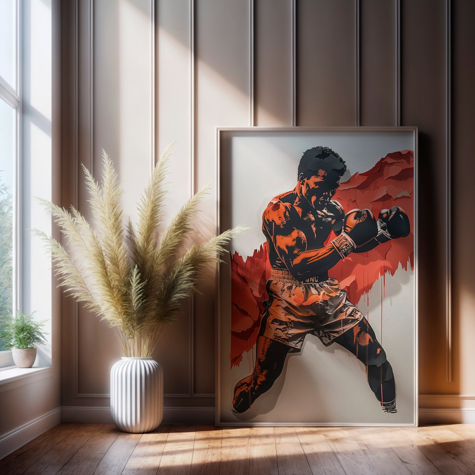 Muhammad Ali Wall Art, Boxing Fan Gift, Ali Tribute Art, Famous Boxer ...