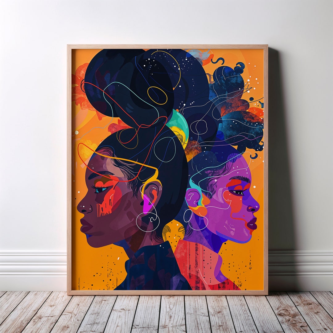Black Wall Art, African Print, Afrocentric Print, Afrofuturistic Art ...