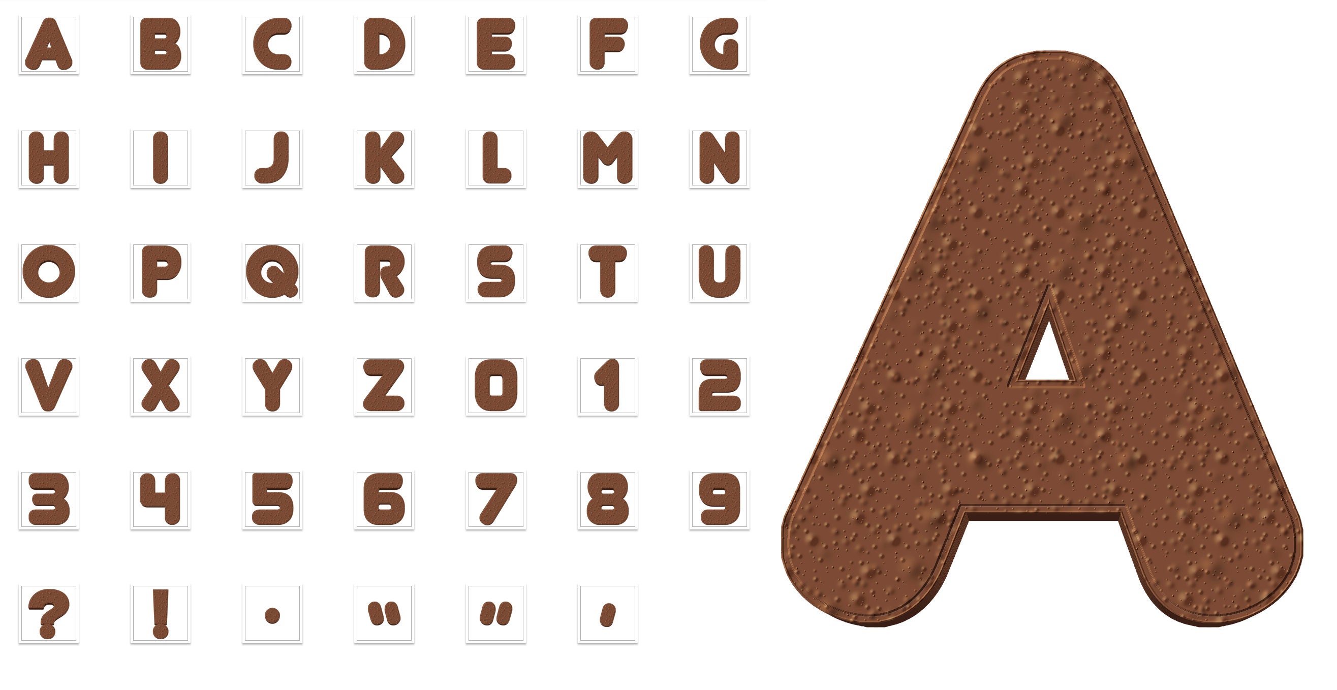 Chocolate PNG Letters and Numbers, Chocolate Font Typeface, Chocolate ...