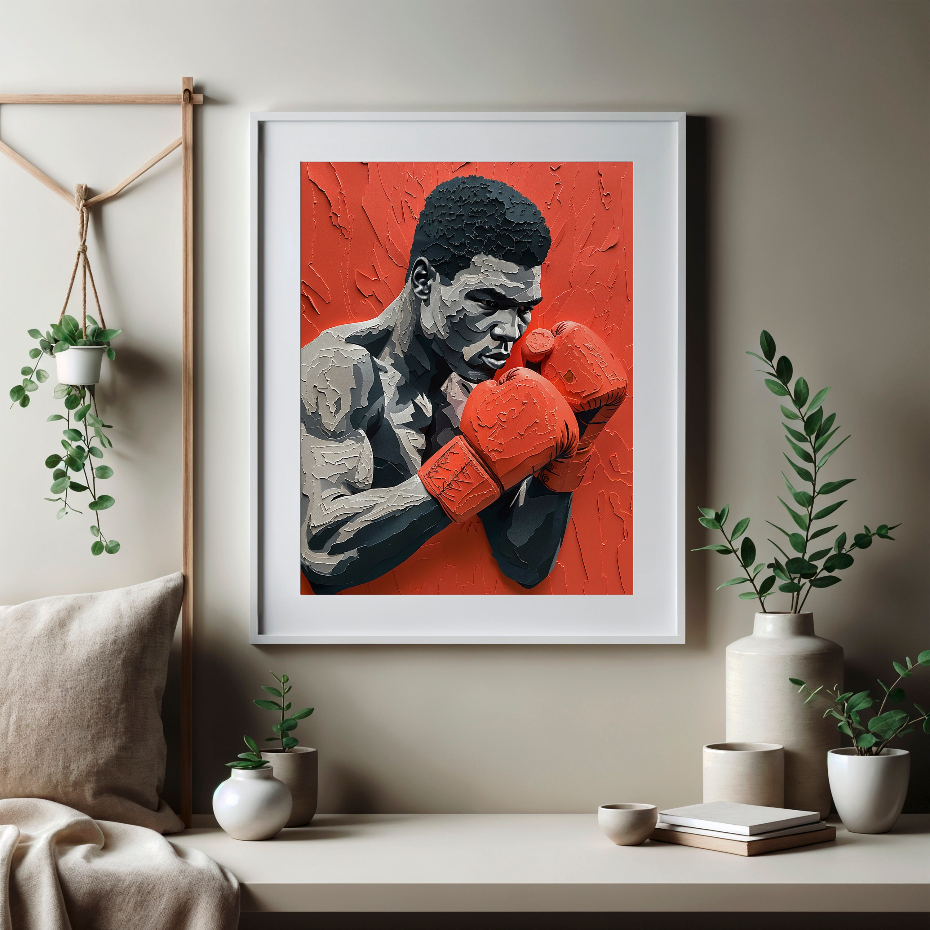 Muhammad Ali Wall Art, Boxing Fan Gift, Ali Tribute Art, Famous Boxer ...